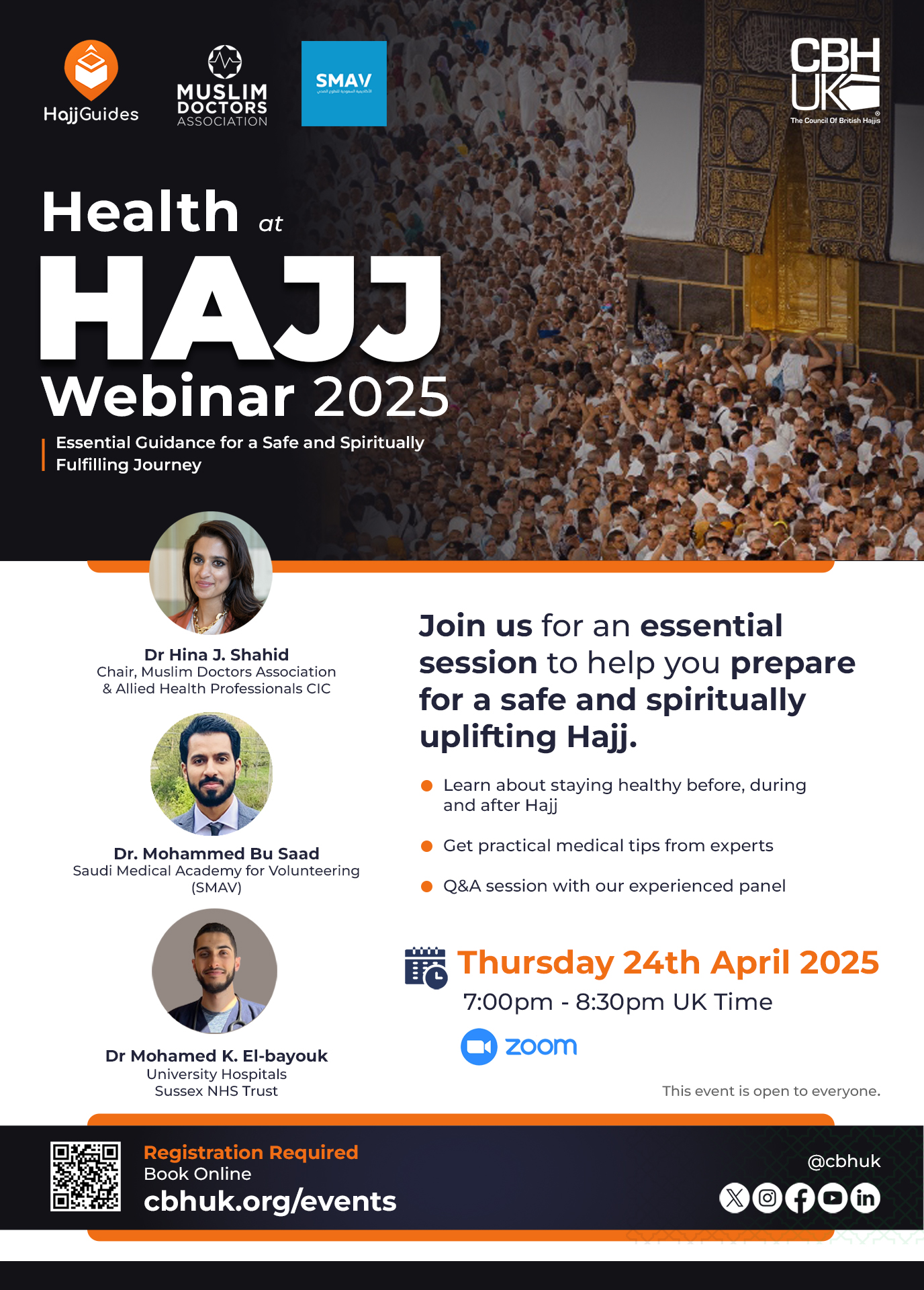Health at Hajj Webinar 2025 (Online) | CBHUK | Council of British Hajjis